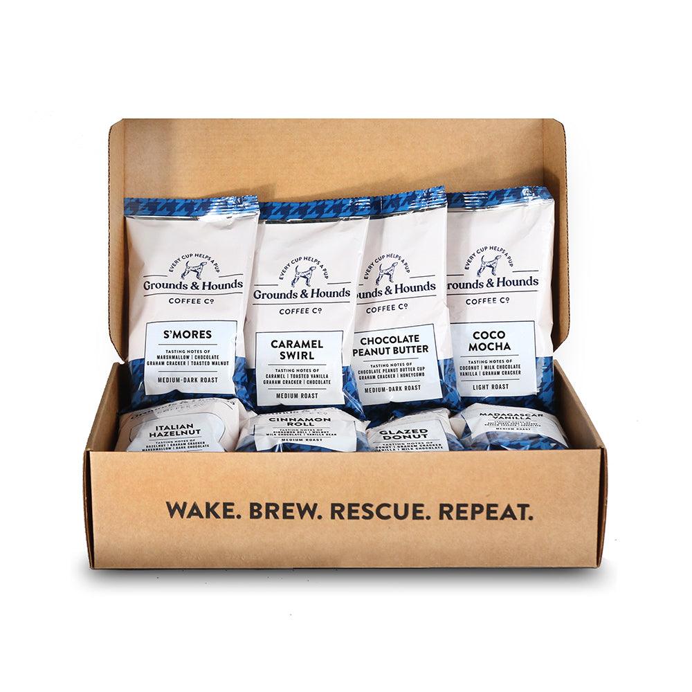 Eight Flavored Blend Sample Kit - Grounds & Hounds Coffee Co.